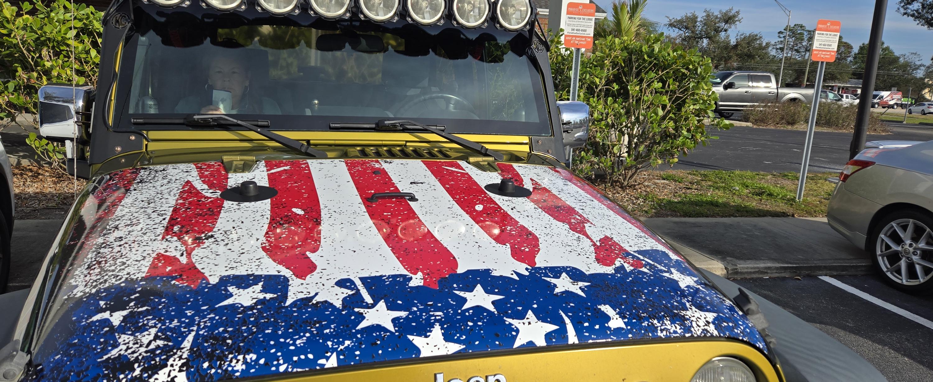 Distressed USA American Flag - Jeep Wrangler Full Hood Vinyl Wrap - Etsy