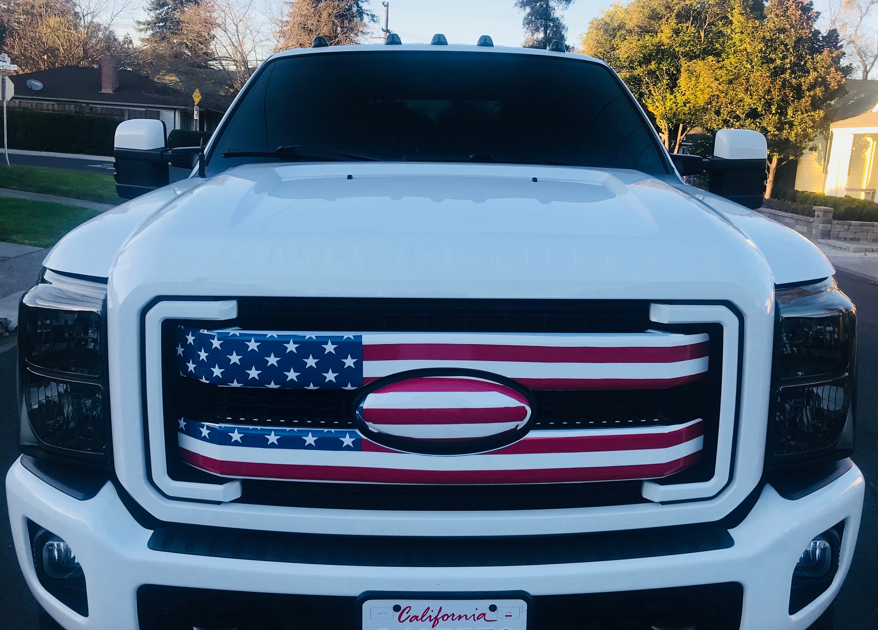 Color Standard USA American Flag Ford Grill Skin Vinyl Grill Wrap ...