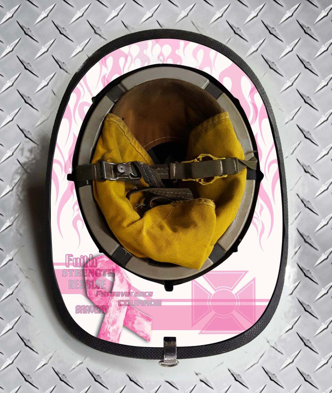 Light Breast Cancer Fire Helmet Skin Vinyl Wrap Overlay Sticker Decal ...