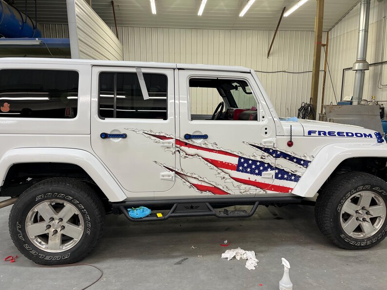 Distressed USA American Flag Vehicle Side Rip Decals - Etsy