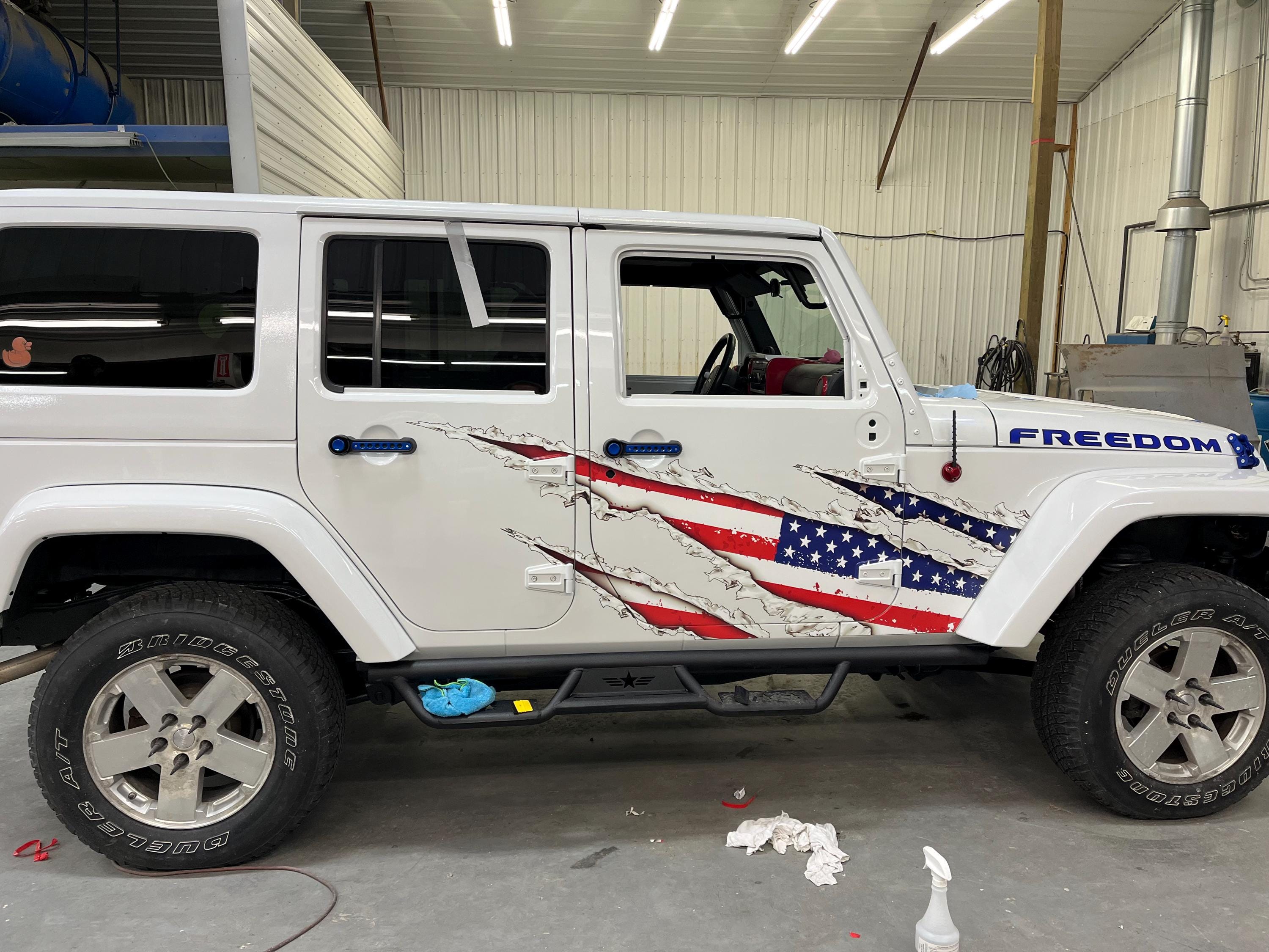 Distressed USA American Flag Vehicle Side Rip Decals - Etsy