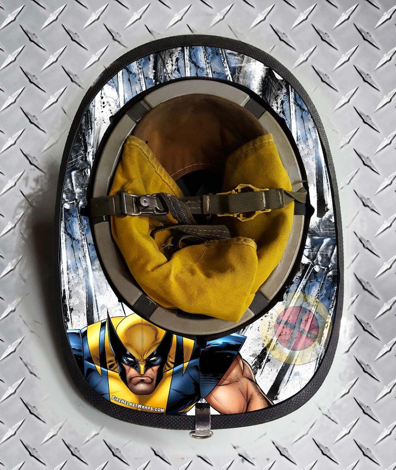 Marvel Comics Wolverine Fire Helmet Skin Brim Trim Sticker Decal ...