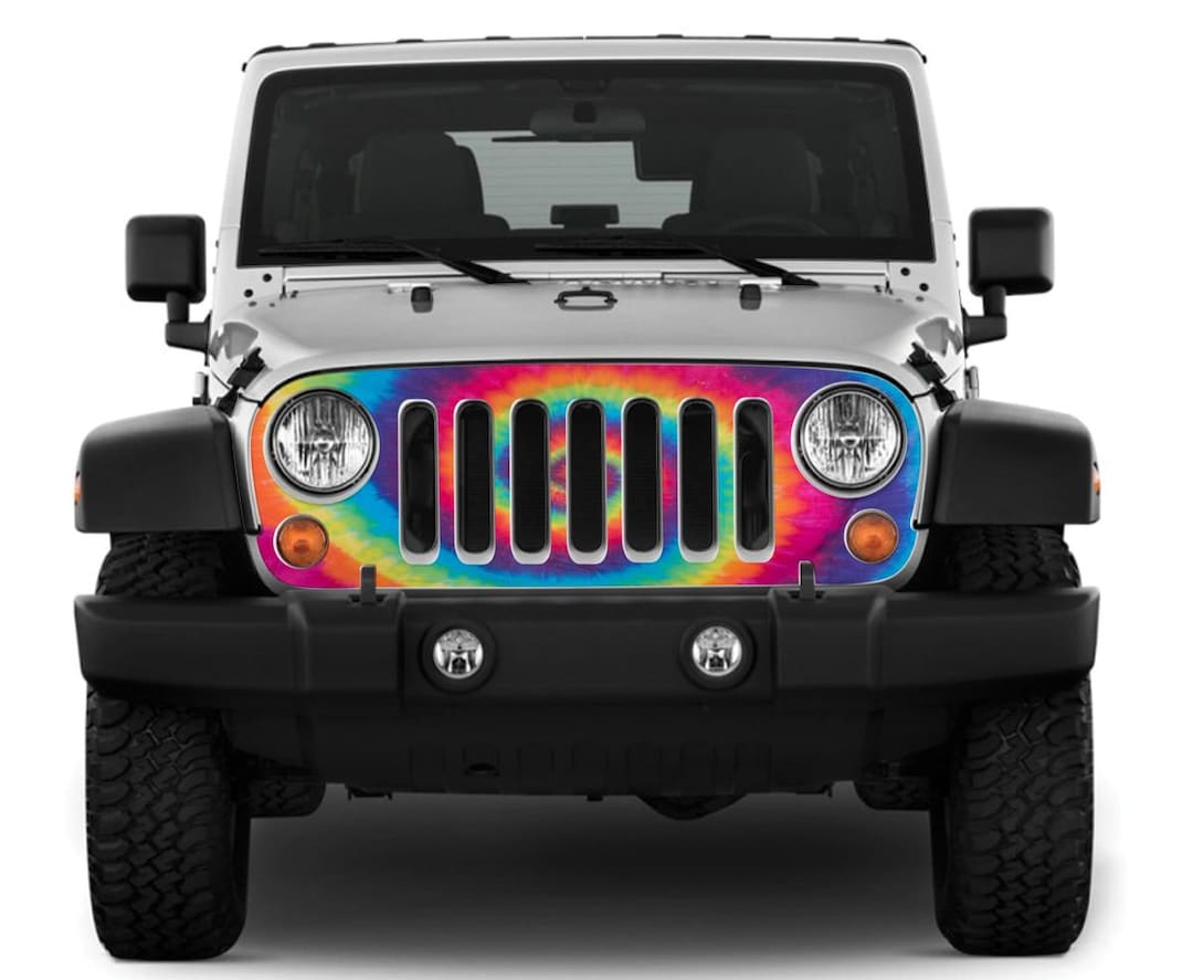 Rainbow Tie Dye Custom Jeep Grill Skin Vinyl Grill Wrap Sticker Decal ...