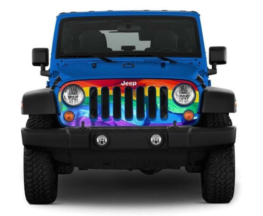 Rainbow Flag LGBTQ Support Jeep Grill Skin Vinyl Wrap Decal Sticker ...