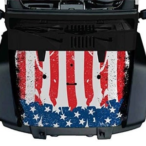 Distressed USA American Flag - Jeep Wrangler Full Hood Vinyl Wrap - Etsy