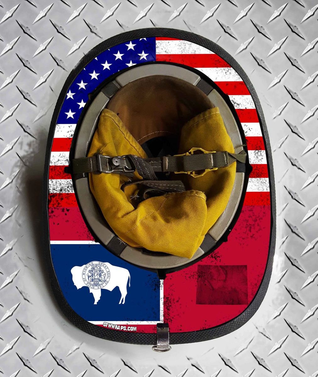 Wyoming State Flag Fire Helmet Wrap - Etsy