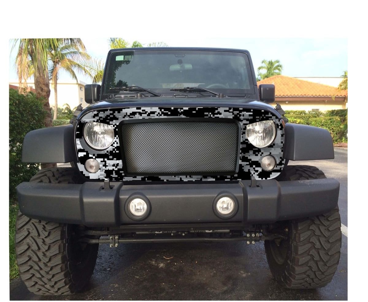 URBAN DIGITAL CAMOUFLAGE Jeep Grill Skin Vinyl Grill Wrap Sticker Decal ...