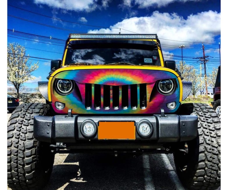 Rainbow Tie Dye Custom Jeep Grill Skin Vinyl Grill Wrap Sticker Decal ...
