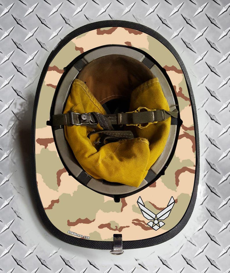 US Air Force Desert Camouflage Fire Helmet Wrap Brim Trim Sticker Decal ...