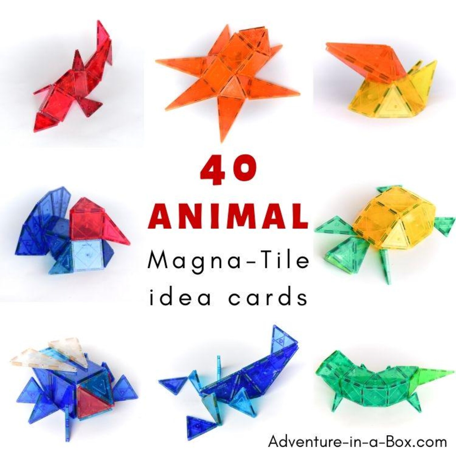 Animal Magna-tile Idea Cards - Etsy