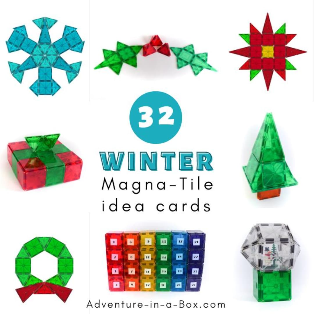 Winter Magna-tile Idea Cards - Etsy