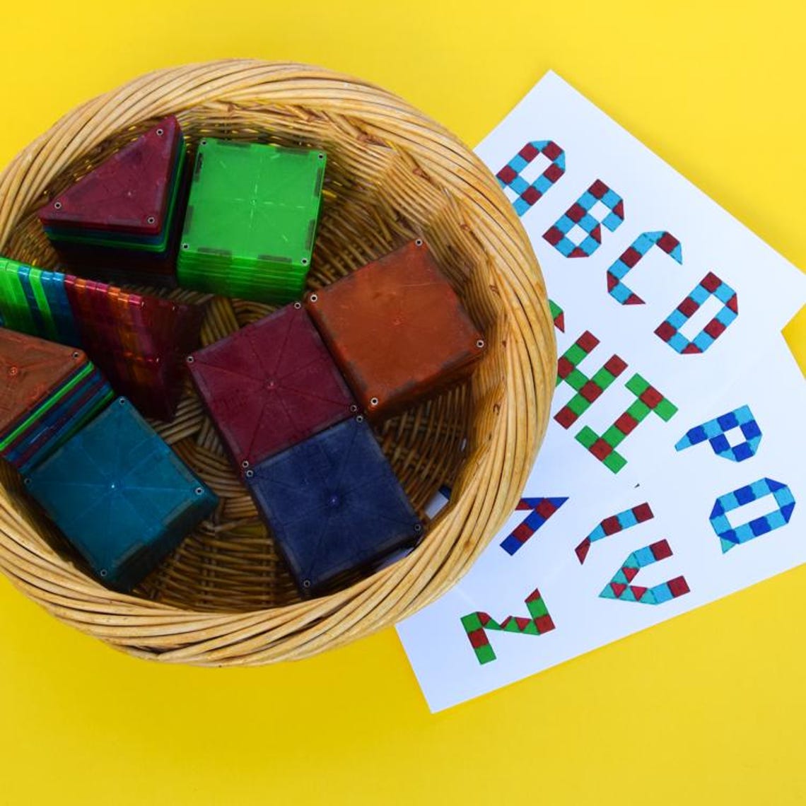 Magnetic Tiles Idea Cards: Alphabet With Uppercase Letters - Etsy