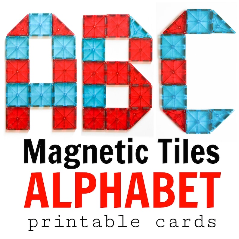 Magnetic Tiles Idea Cards: Alphabet With Uppercase Letters - Etsy