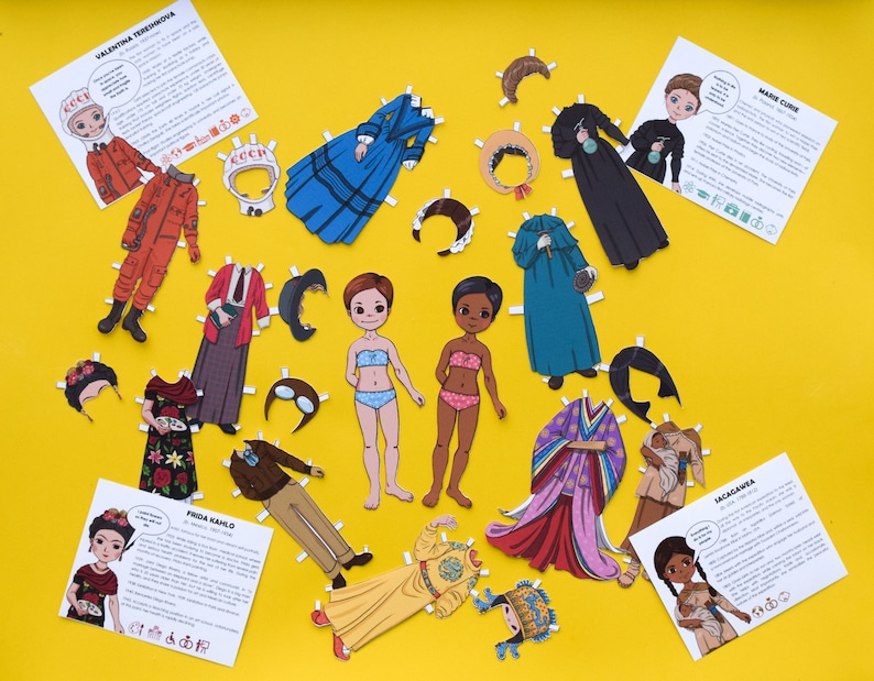Famous Women Paper Dolls - Etsy