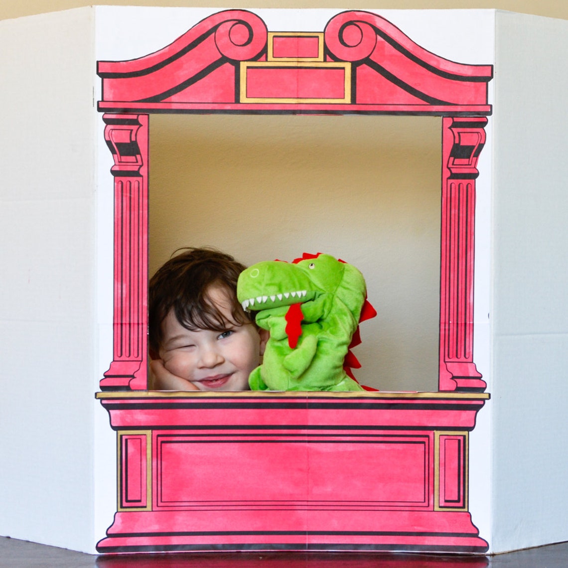 Printable Cardboard Puppet Theatre Pattern - Etsy