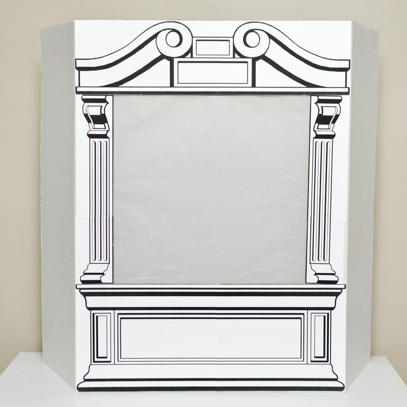 Printable Cardboard Puppet Theatre Pattern - Etsy