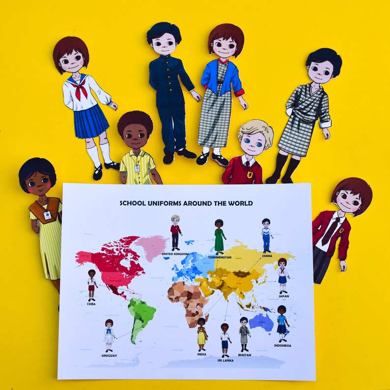School Uniform Paper Dolls - Etsy