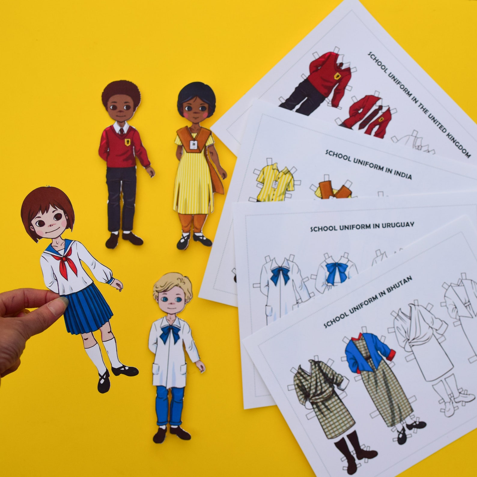 School Uniform Paper Dolls - Etsy