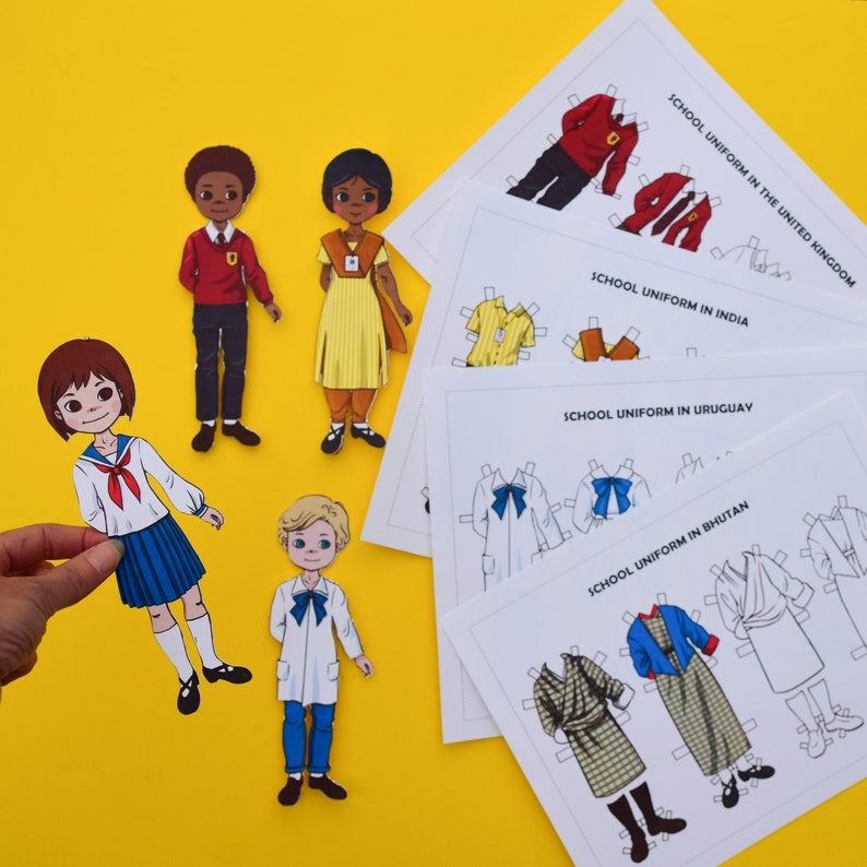 School Uniform Paper Dolls - Etsy