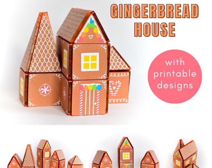 Christmas Magnetic Tile Stickers: Elf House Gingerbread (digital ...