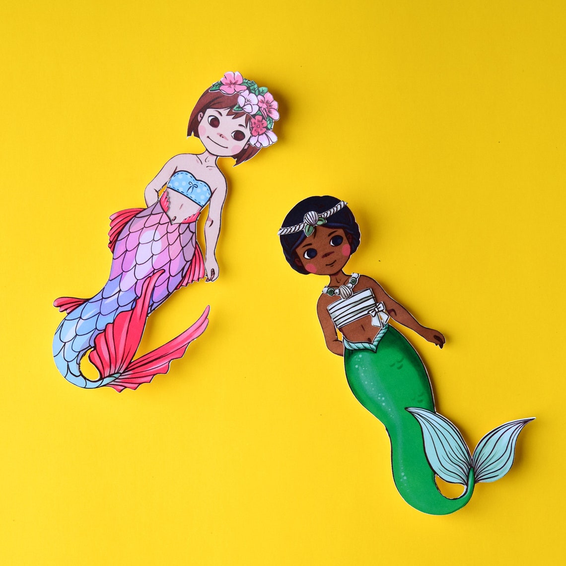 Printable Mermaid Paper Doll Templates - Etsy