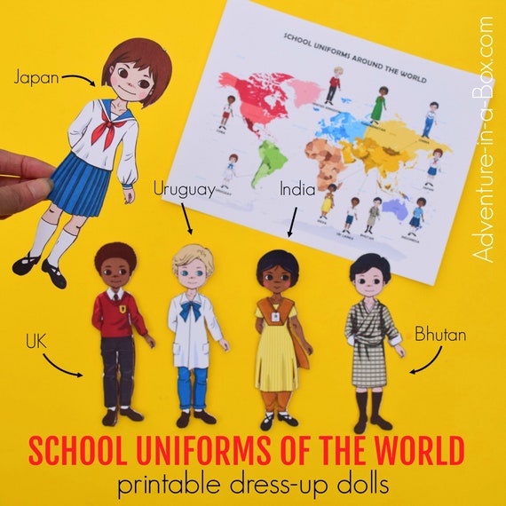 School Uniform Paper Dolls - Etsy