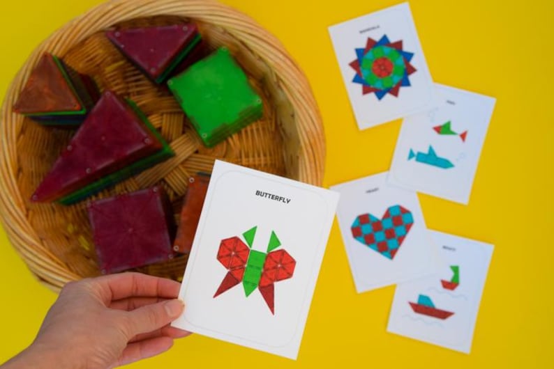 Magnetic Tiles Idea Cards: 2D Creative Designs - Etsy