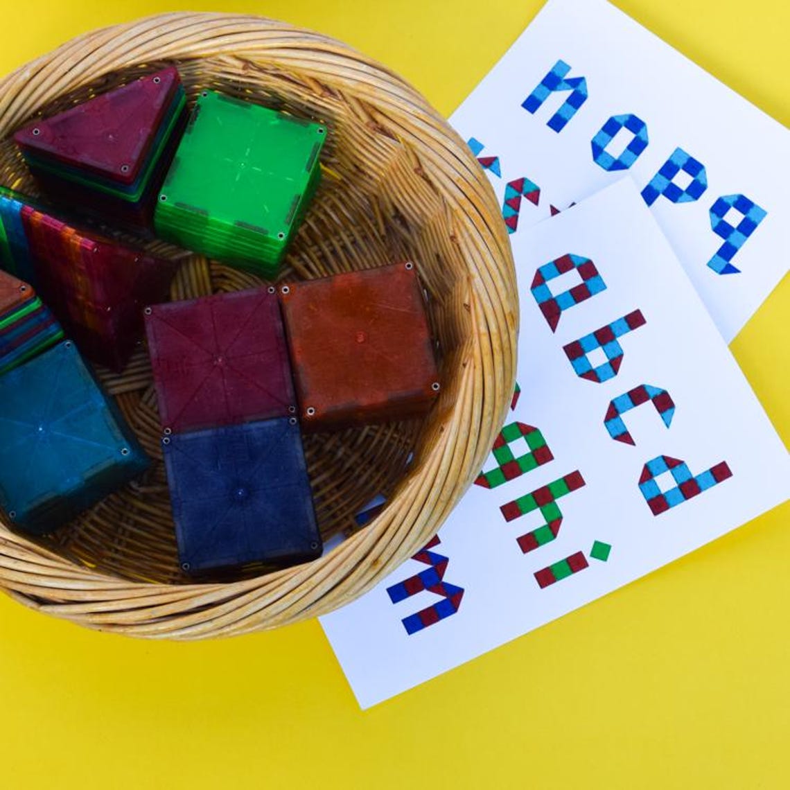 Magnetic Tiles Idea Cards: Alphabet With Lowercase Letters - Etsy