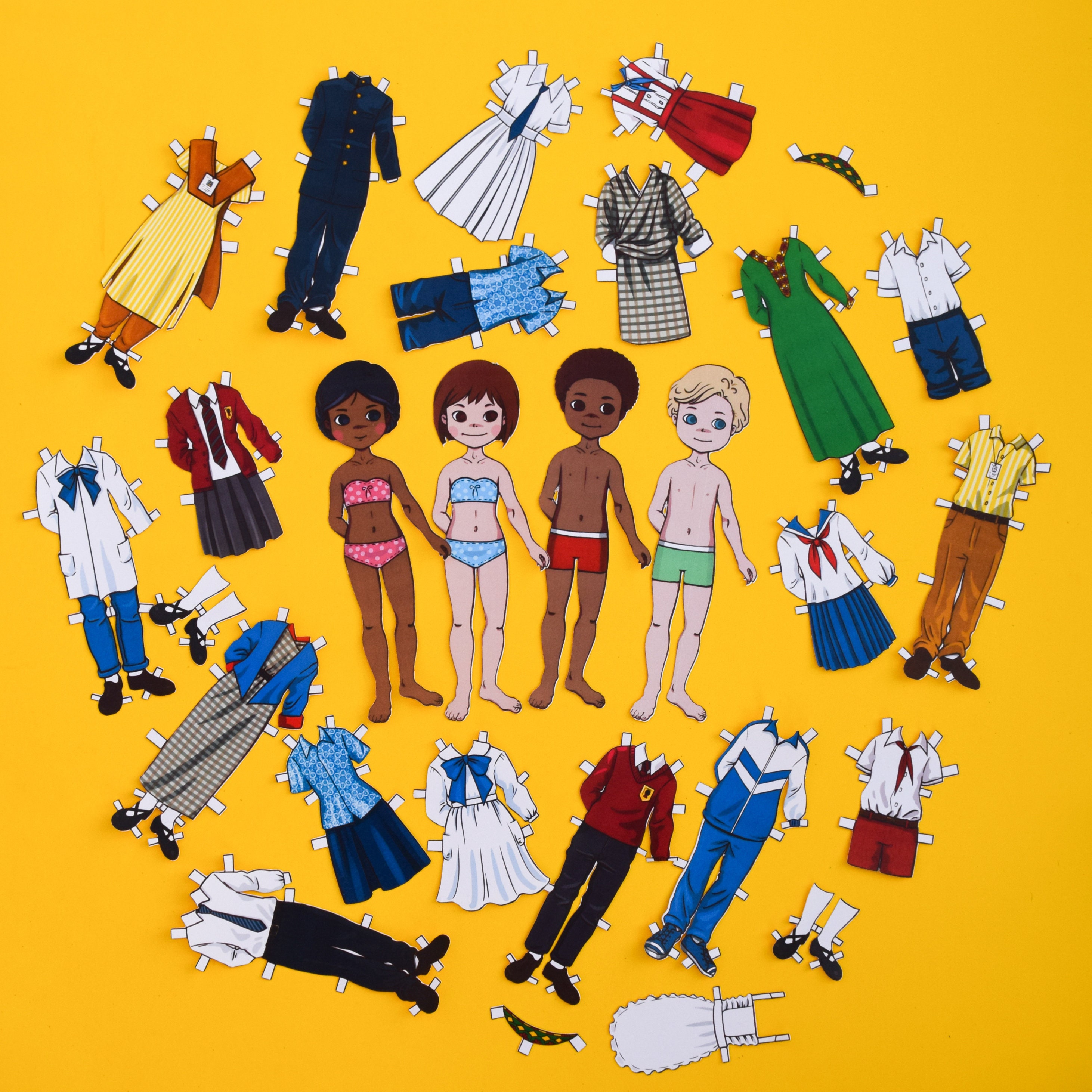 School Uniform Paper Dolls - Etsy