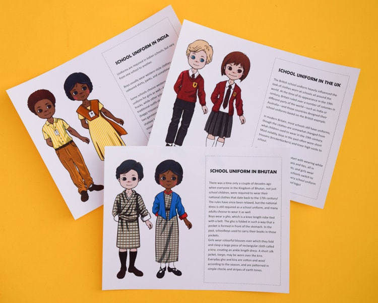 School Uniform Paper Dolls - Etsy