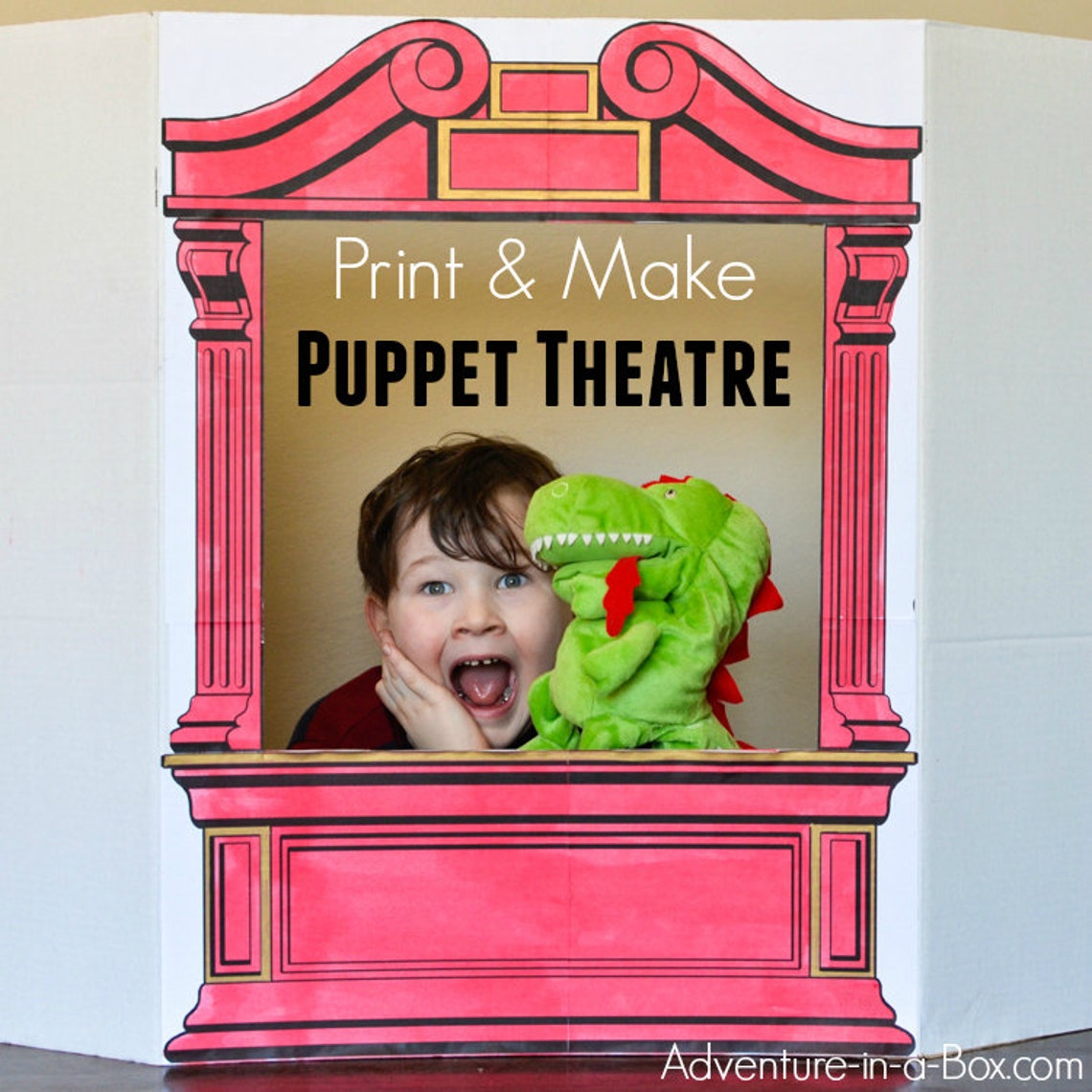 Printable Cardboard Puppet Theatre Pattern - Etsy