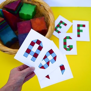 Magnetic Tiles Idea Cards: Alphabet With Uppercase Letters - Etsy