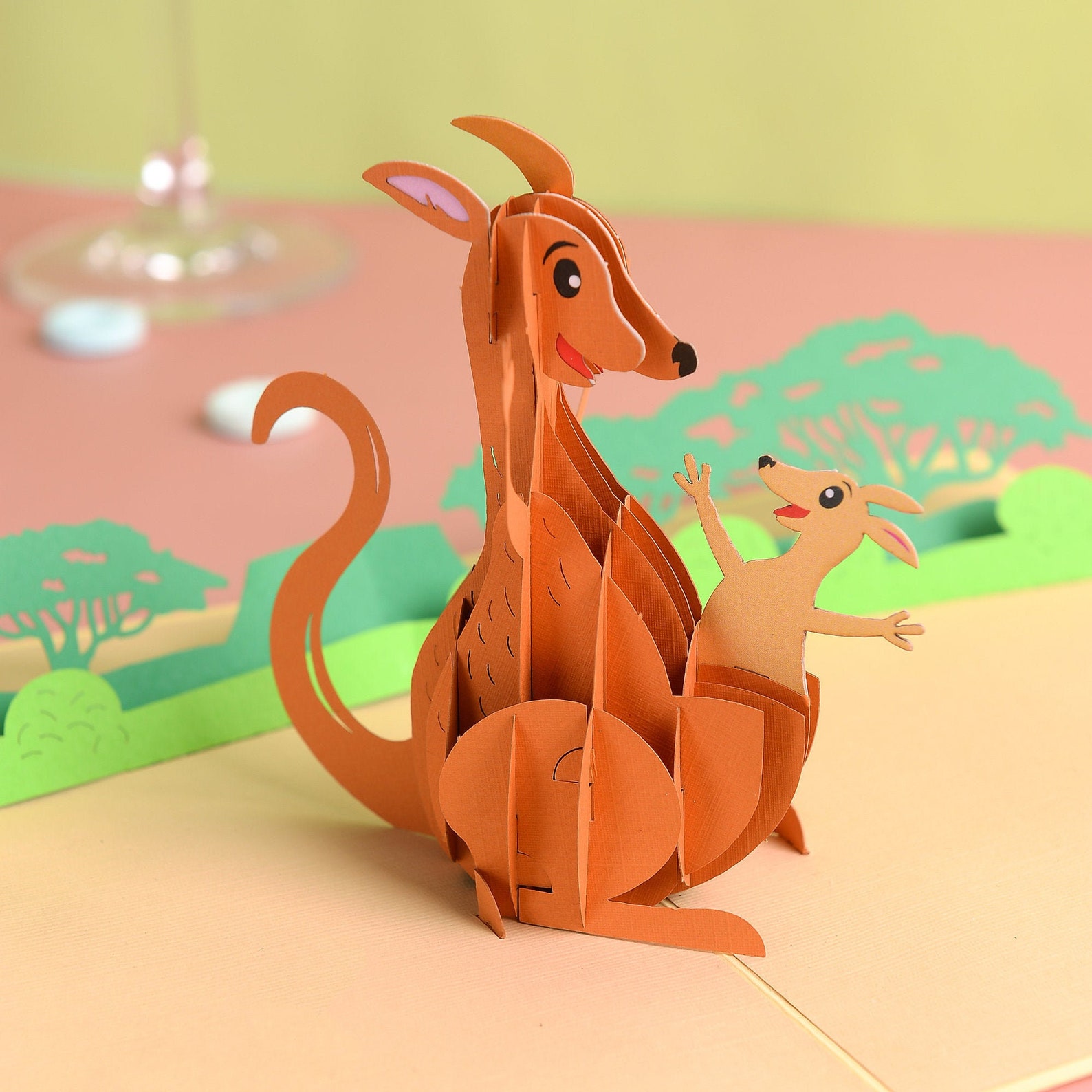 Liif Kangaroo Pop up Cards Mother's Day Card 3D Greeting | Etsy