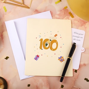 100th Birthday Pop up Card, Handmade Celebration Gift - Etsy