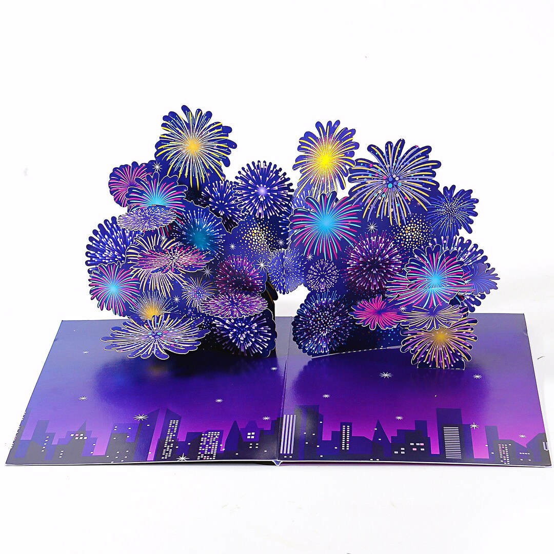 Liif Firework Pop UP Christmas Card, Happy New Year Card, Firework Card ...