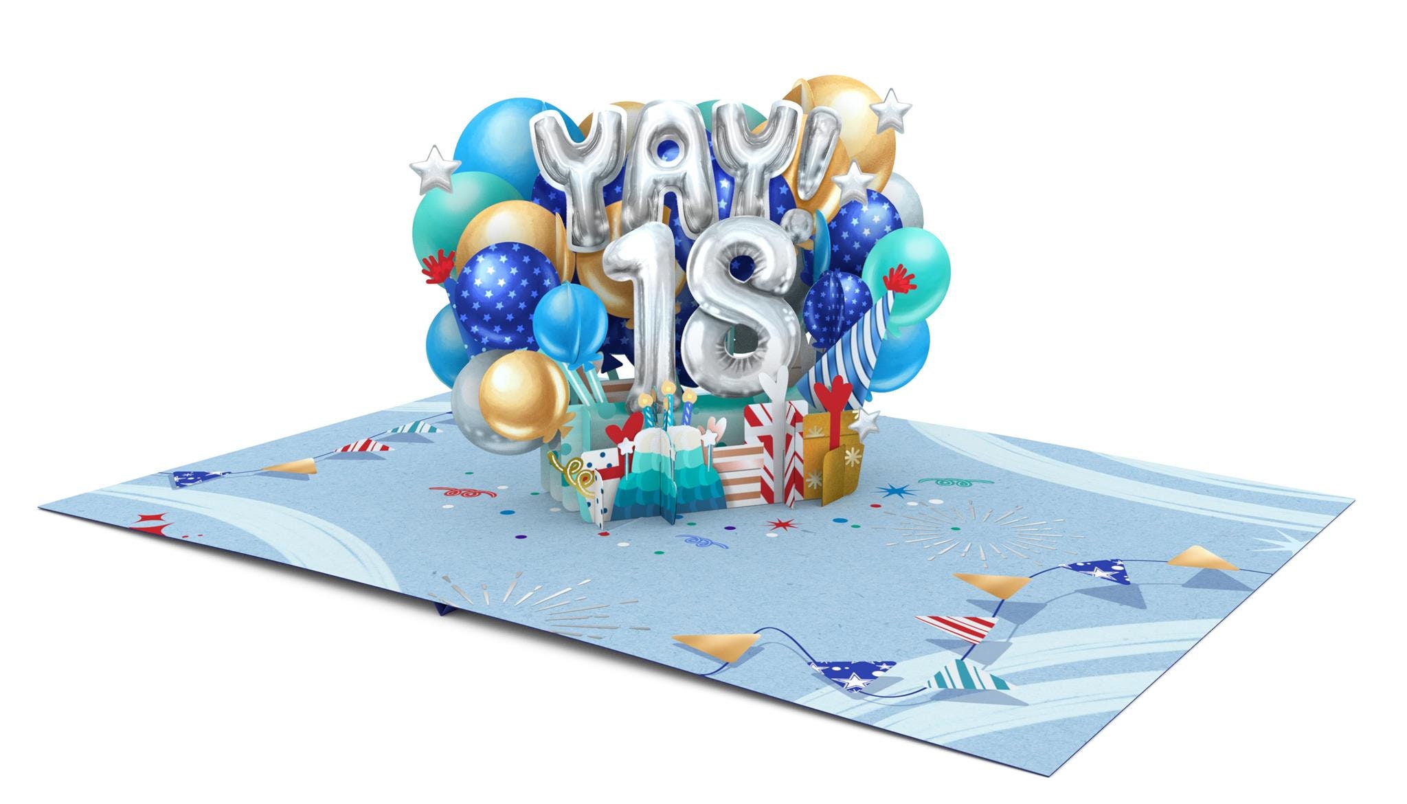Liif Happy 18th Birthday Card | Pop up Birthday Card for 18 Years Old ...