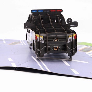 Liif Police Car 3D Greeting Pop up Card, Father's Day, Retirement ...
