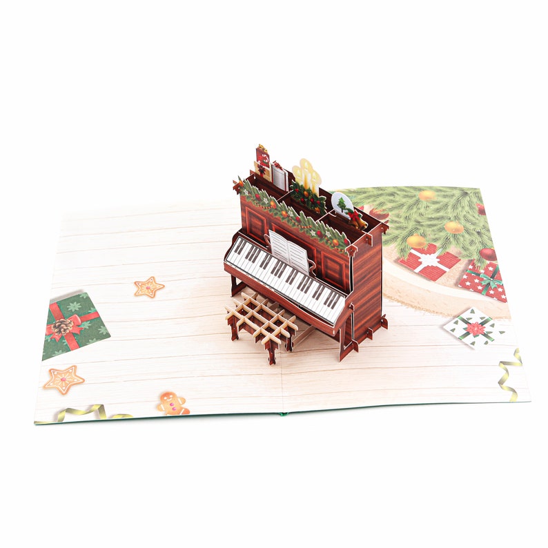 Liif Christmas Piano 3D Greeting Pop up Christmas Card, Holiday Card ...