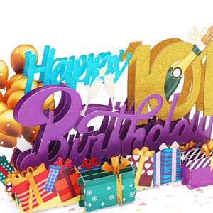 Liif Happy 101st Birthday 3D Greeting Pop up Birthday Card, 101st Happy ...