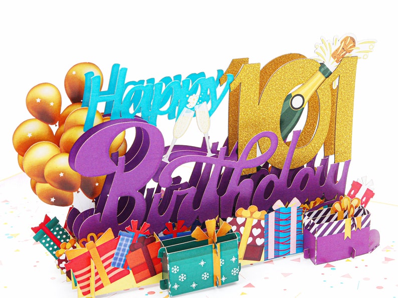 101st Birthday Pop up Card, Handmade 3D Greeting Card - Etsy