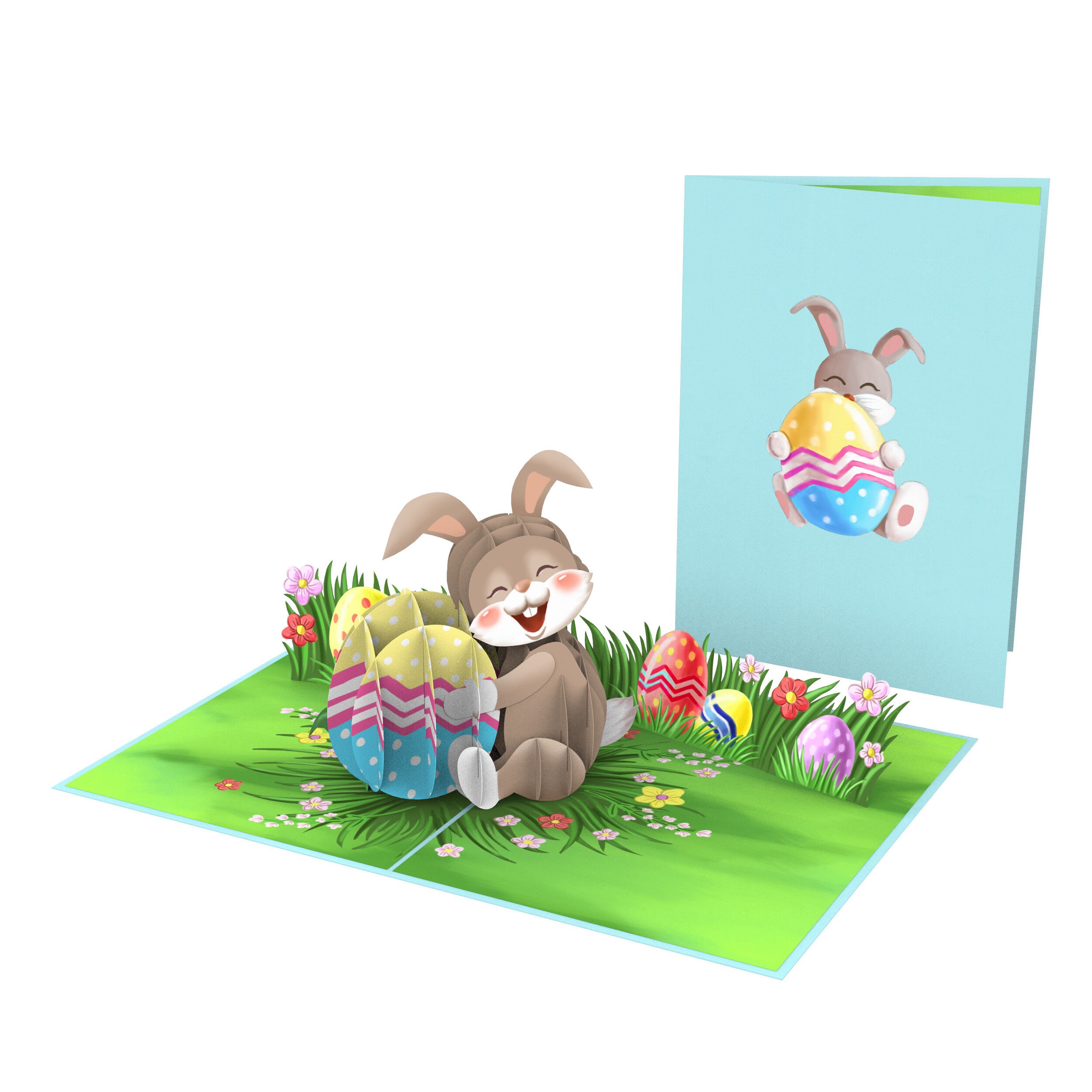 Bunny Rabbit 3D Pop-up Easter Card - Handmade Easter Greeting - Etsy