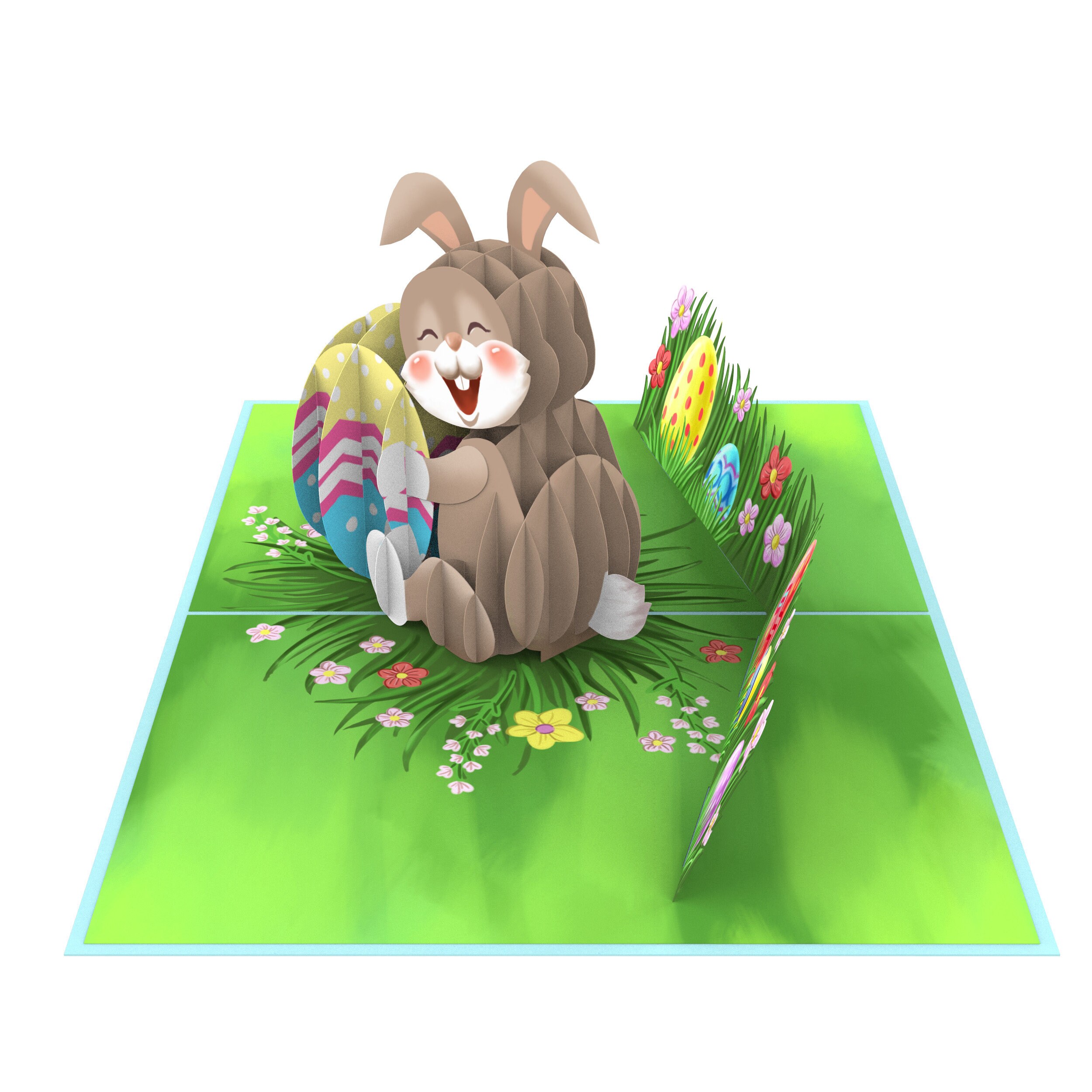 Bunny Rabbit 3D Pop-up Easter Card - Handmade Easter Greeting - Etsy