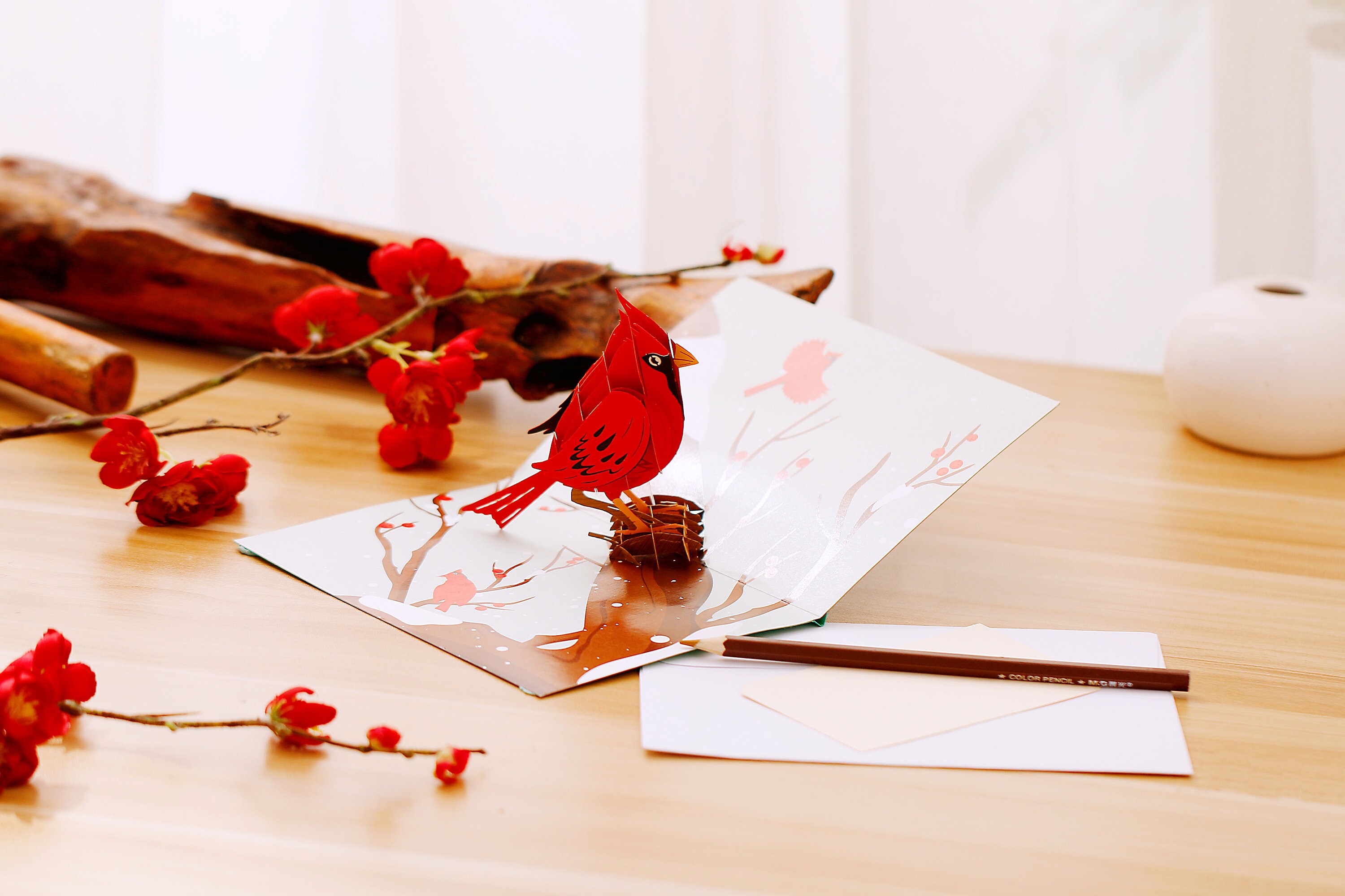 Liif Cardinal 3D Greeting Pop up Christmas Card Cardinal Bird - Etsy