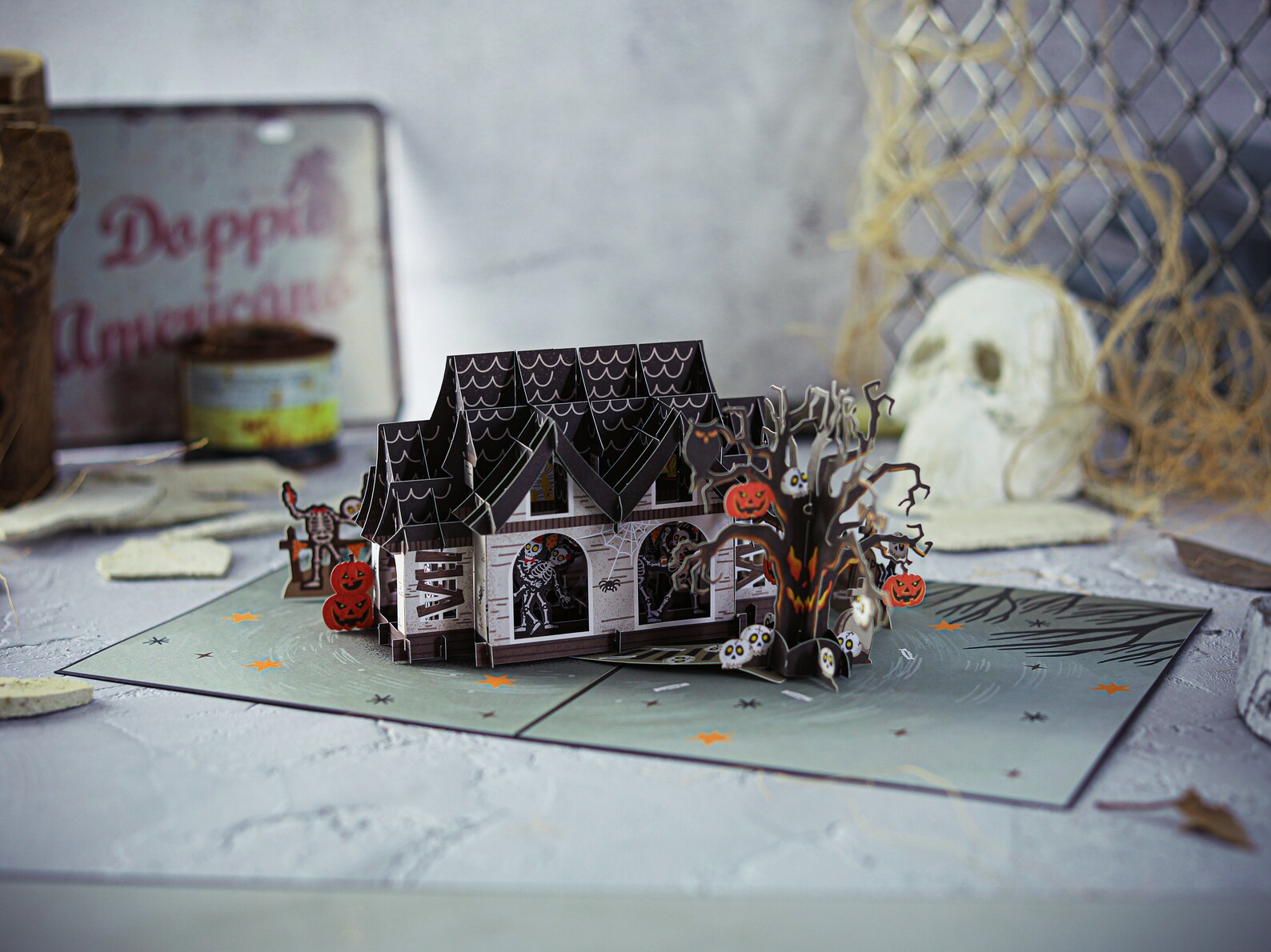 Halloween Cards Haunted House Card Funny Halloween Card for - Etsy