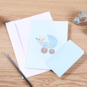Liif Baby Stroller 3D Greeting Pop up Card, Baby Shower Card for Boy ...