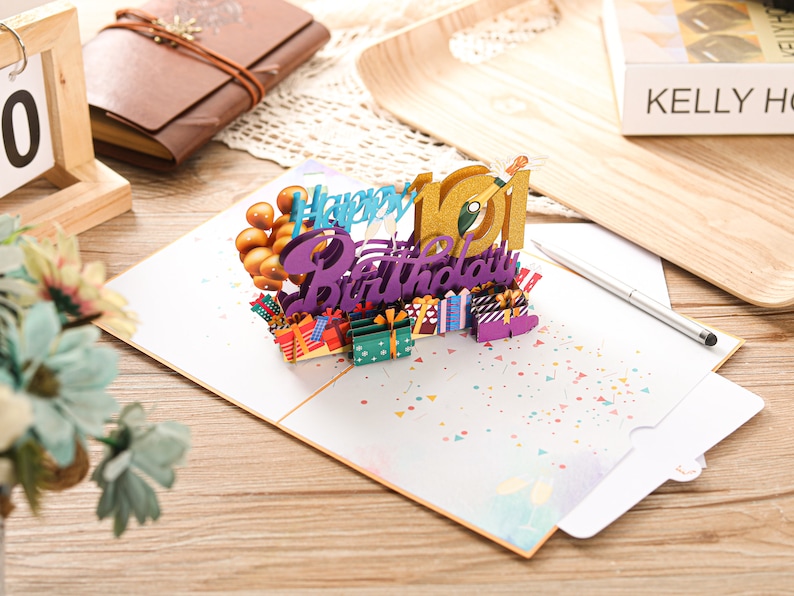 Liif Happy 101st Birthday 3D Greeting Pop up Birthday Card - Etsy