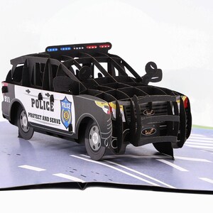 Liif Police Car 3D Greeting Pop up Card, Father's Day, Retirement ...