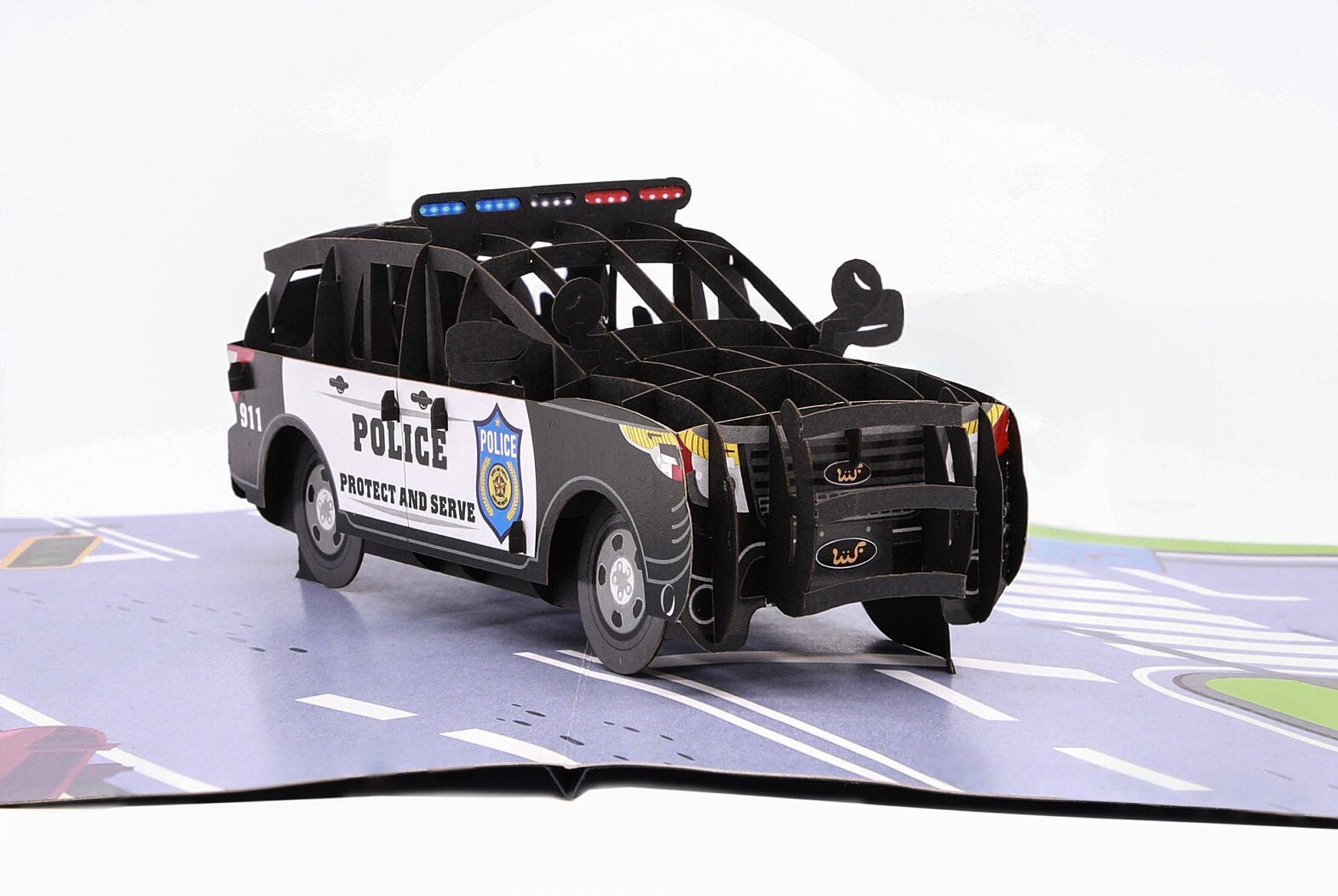 Liif Police Car 3D Greeting Pop up Card, Father's Day, Retirement ...