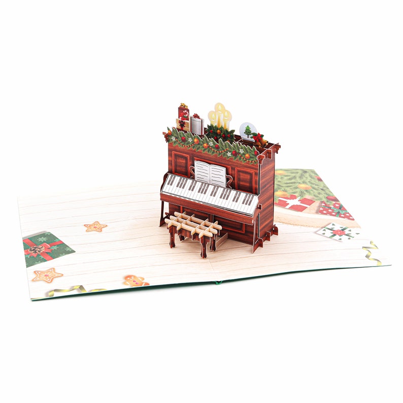 Liif Christmas Piano 3D Greeting Pop up Christmas Card, Holiday Card ...