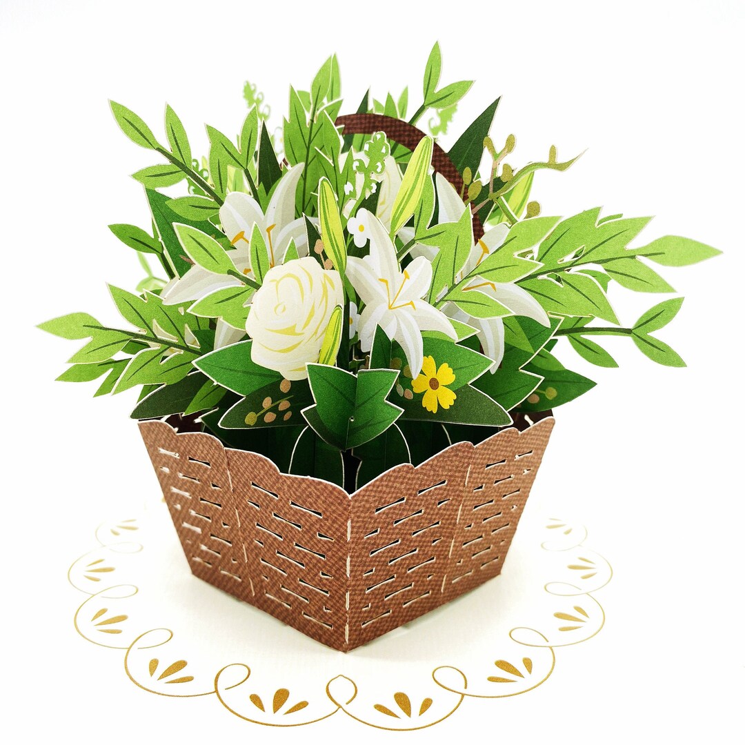Sympathy Card, 3D Flower Basket Pop up Card, Condolence Gift - Etsy